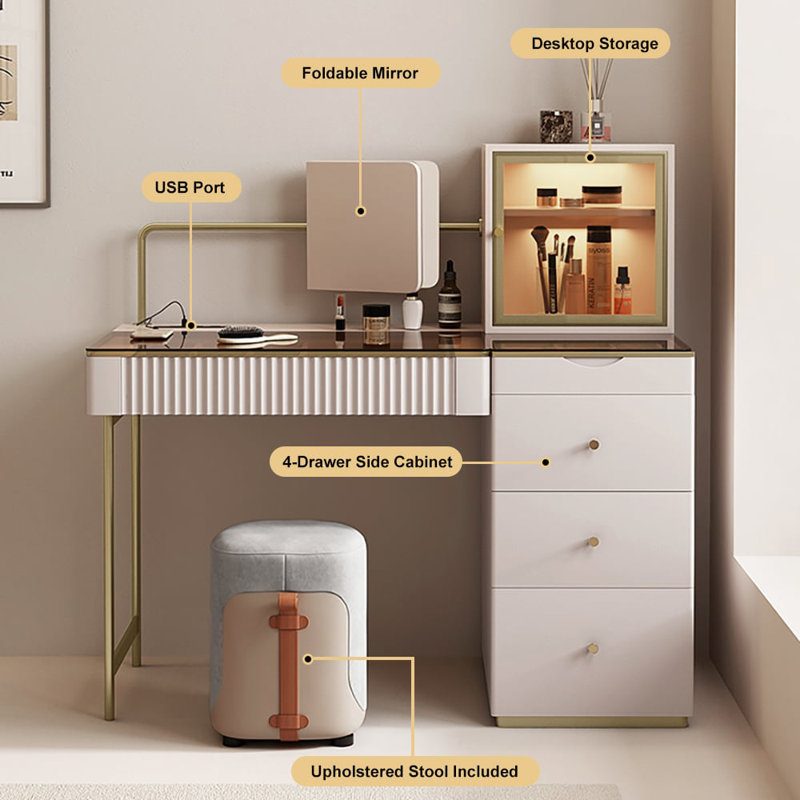 Dressing table with jewellery drawer store